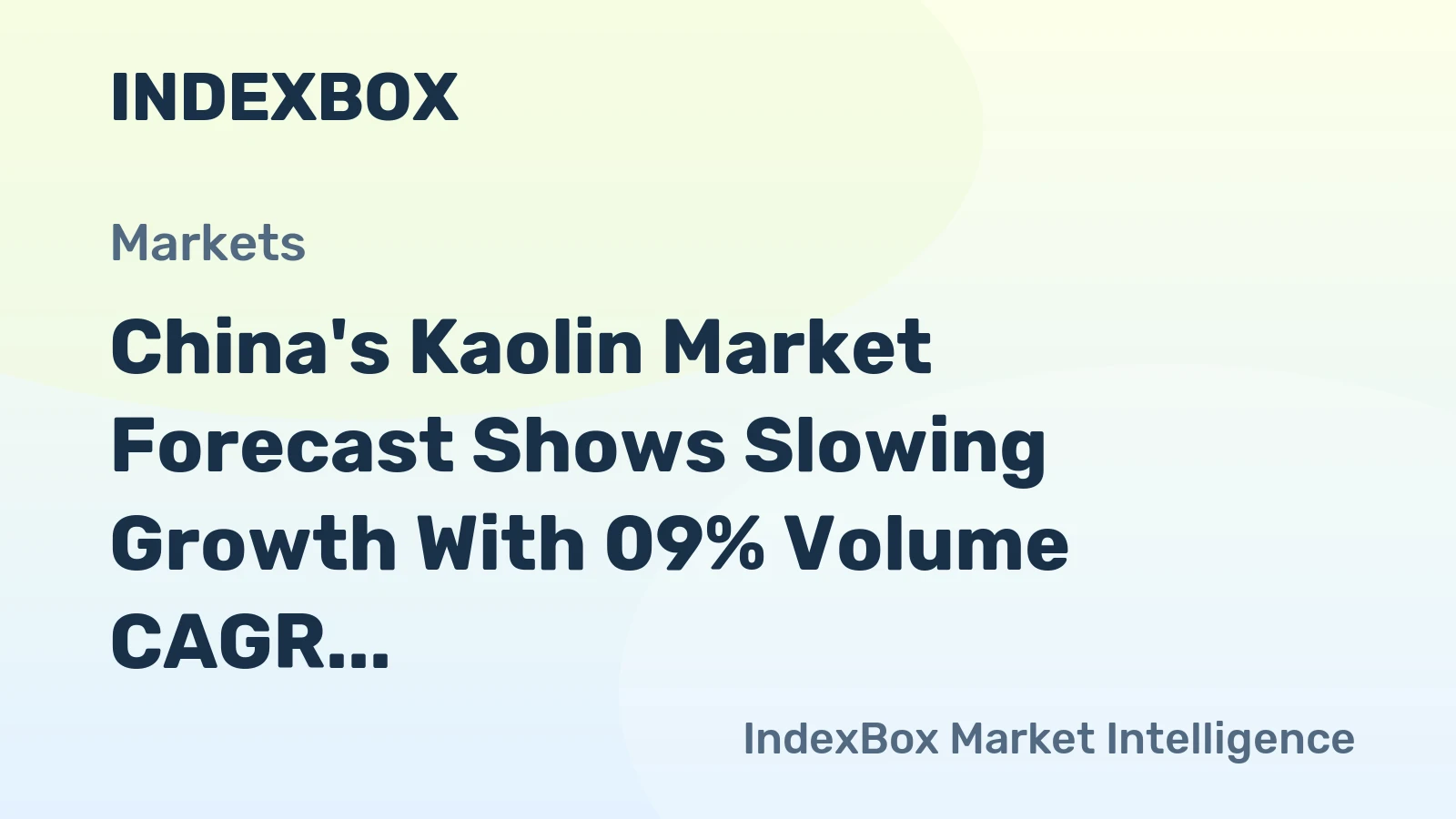 China's Kaolin Market Forecast Shows Slowing Growth With 09% Volume CAGR Through 2035