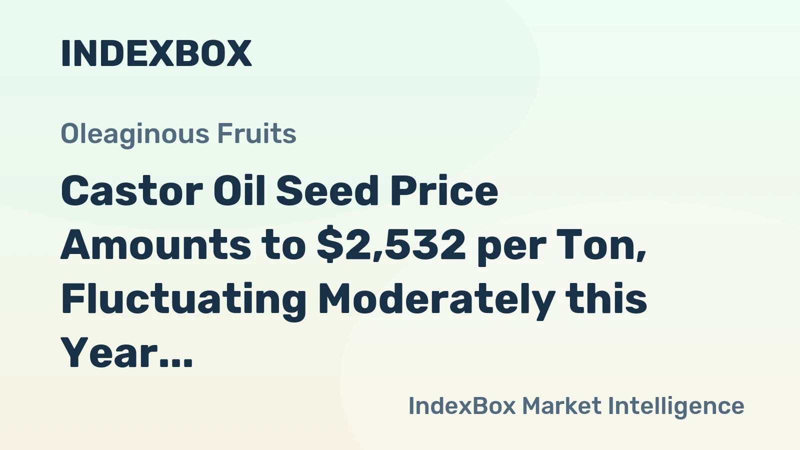 Castor Oil Seed Price Amounts to $2,532 per Ton, Fluctuating Moderately this Year