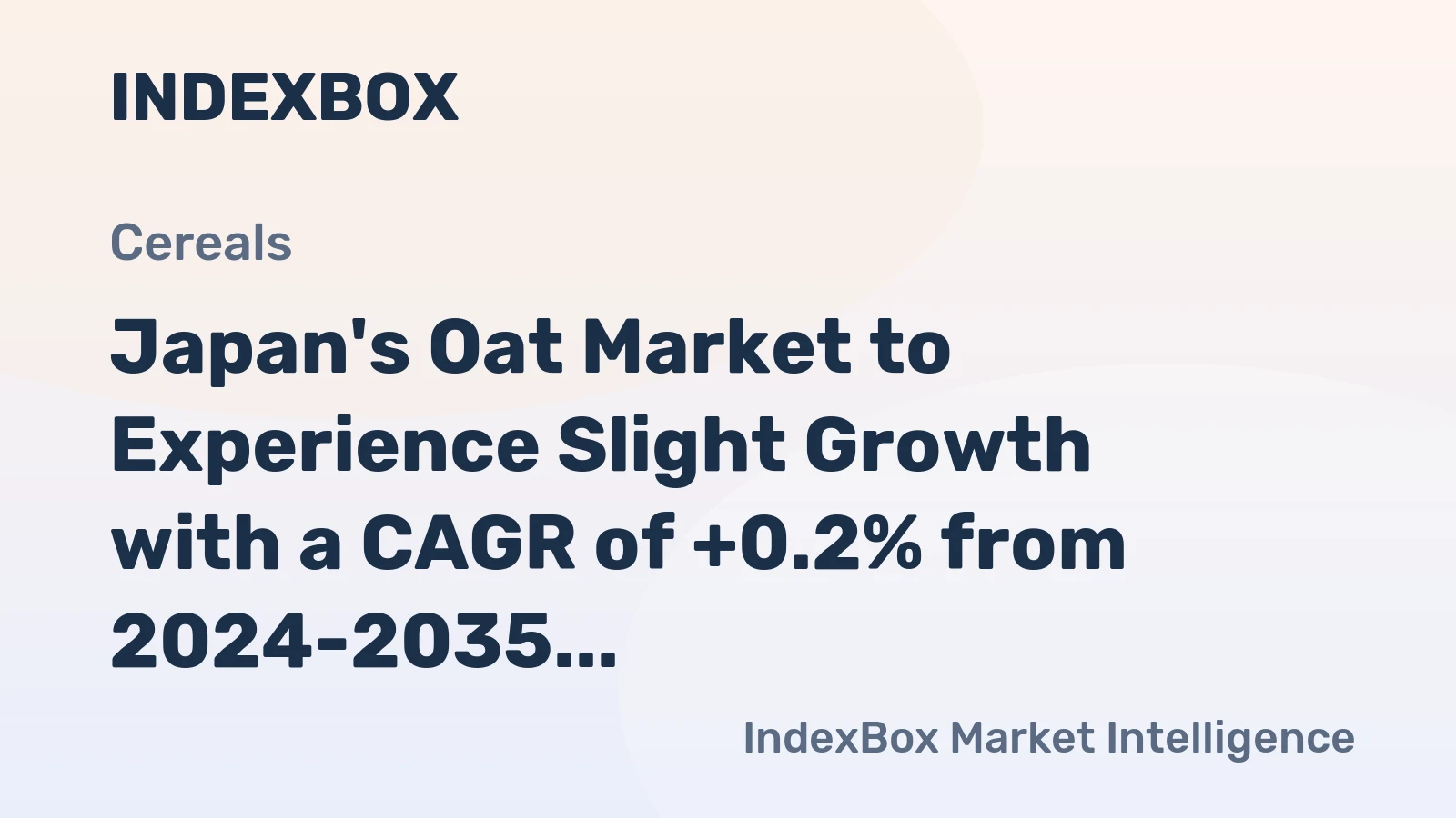 Japan's Oat Market to Experience Slight Growth with a CAGR of +0.2% from 2024-2035