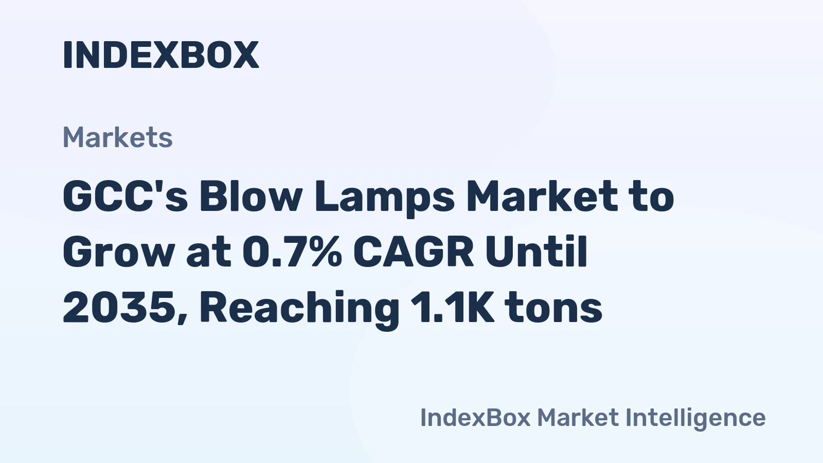 GCC's Blow Lamps Market to Grow at 0.7% CAGR Until 2035, Reaching 1.1K tons