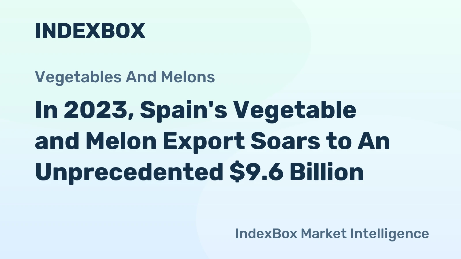 In 2023, Spain's Vegetable and Melon Export Soars to An Unprecedented $9.6 Billion