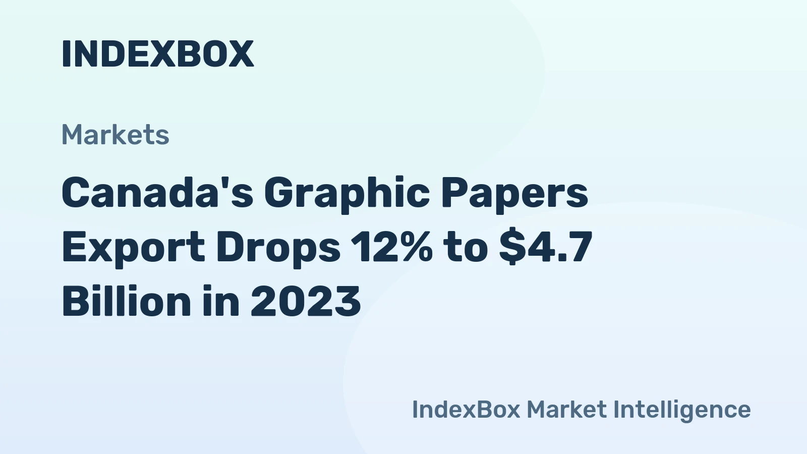 Canada's Graphic Papers Export Drops 12% to $4.7 Billion in 2023