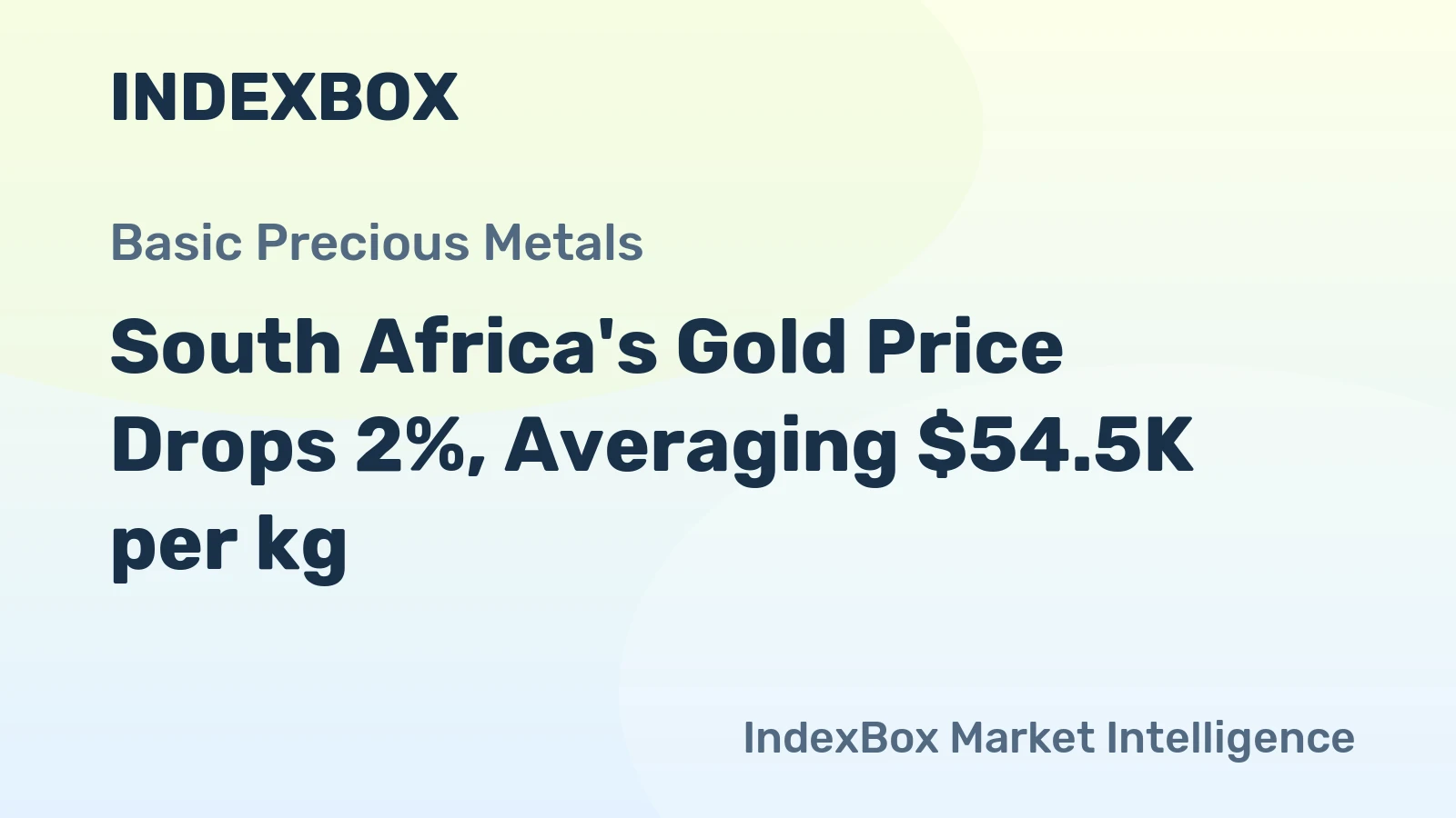 South Africa's Gold Price Drops 2%, Averaging $54.5K per kg