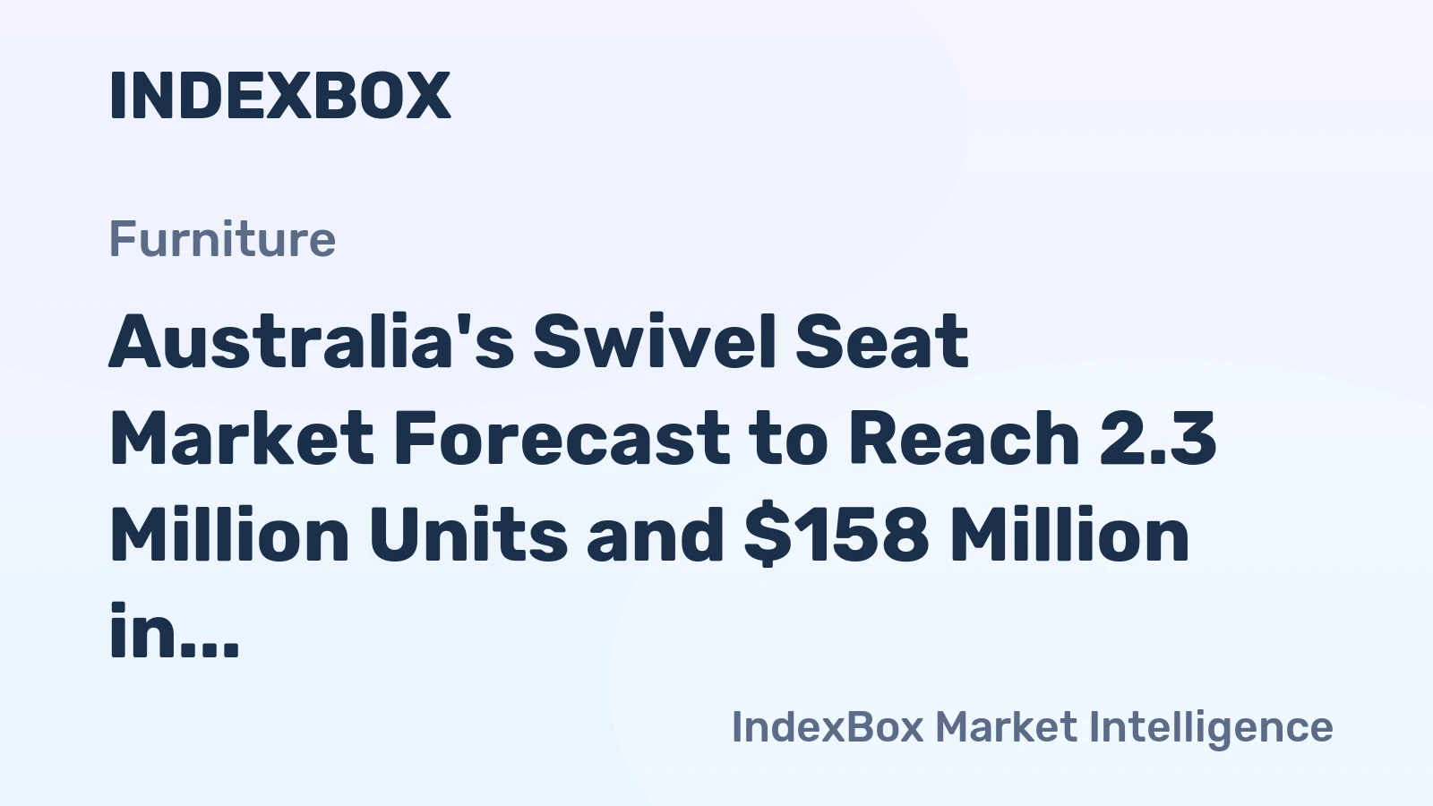 Australia's Swivel Seat Market Forecast to Reach 2.3 Million Units and $158 Million in Value
