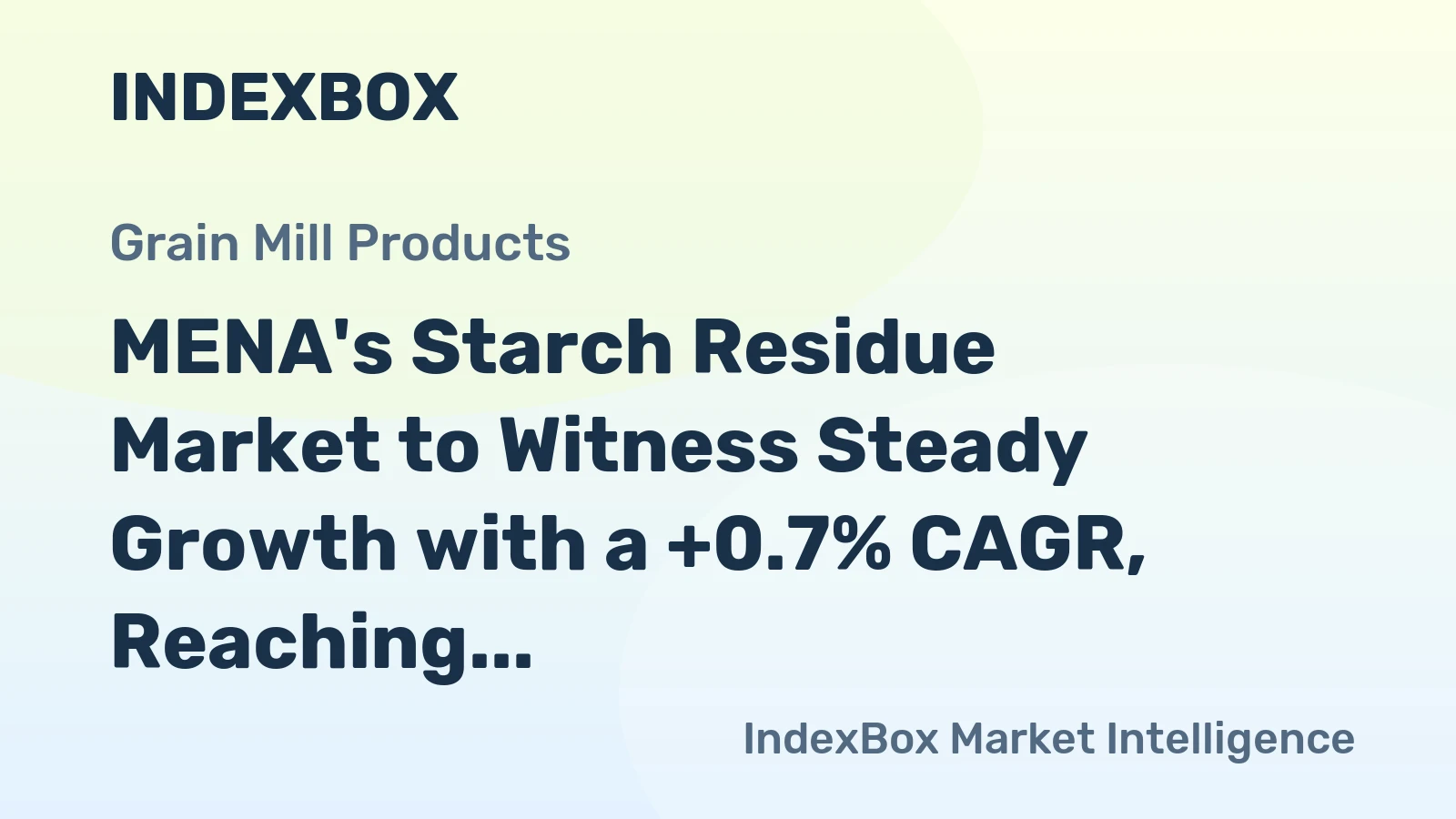 MENA's Starch Residue Market to Witness Steady Growth with a +0.7% CAGR, Reaching 4.2M Tons by 2035
