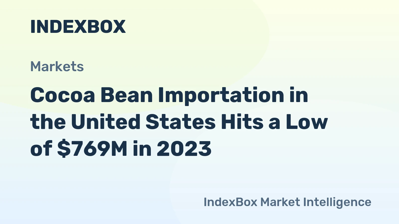 Cocoa Bean Importation in the United States Hits a Low of $769M in 2023