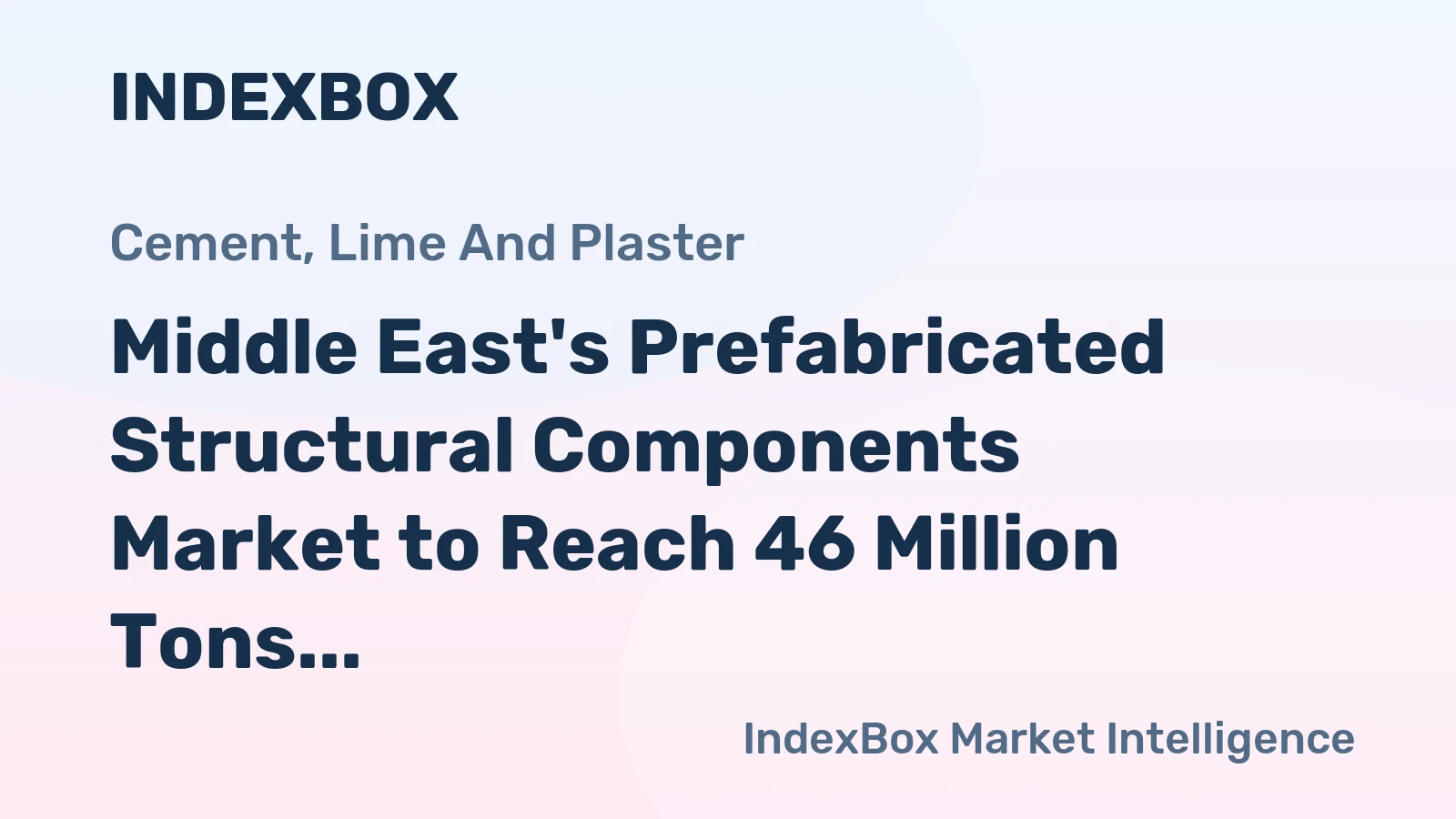 Middle East's Prefabricated Structural Components Market to Reach 46 Million Tons and $20.8 Billion by 2035