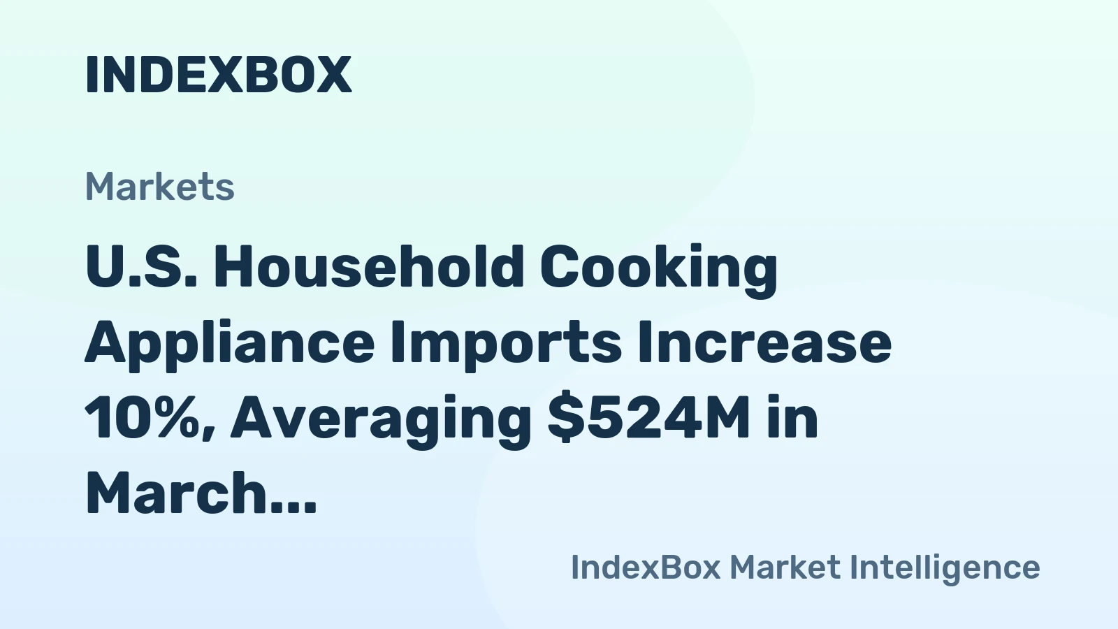 U.S. Household Cooking Appliance Imports Increase 10%, Averaging $524M in March 2023