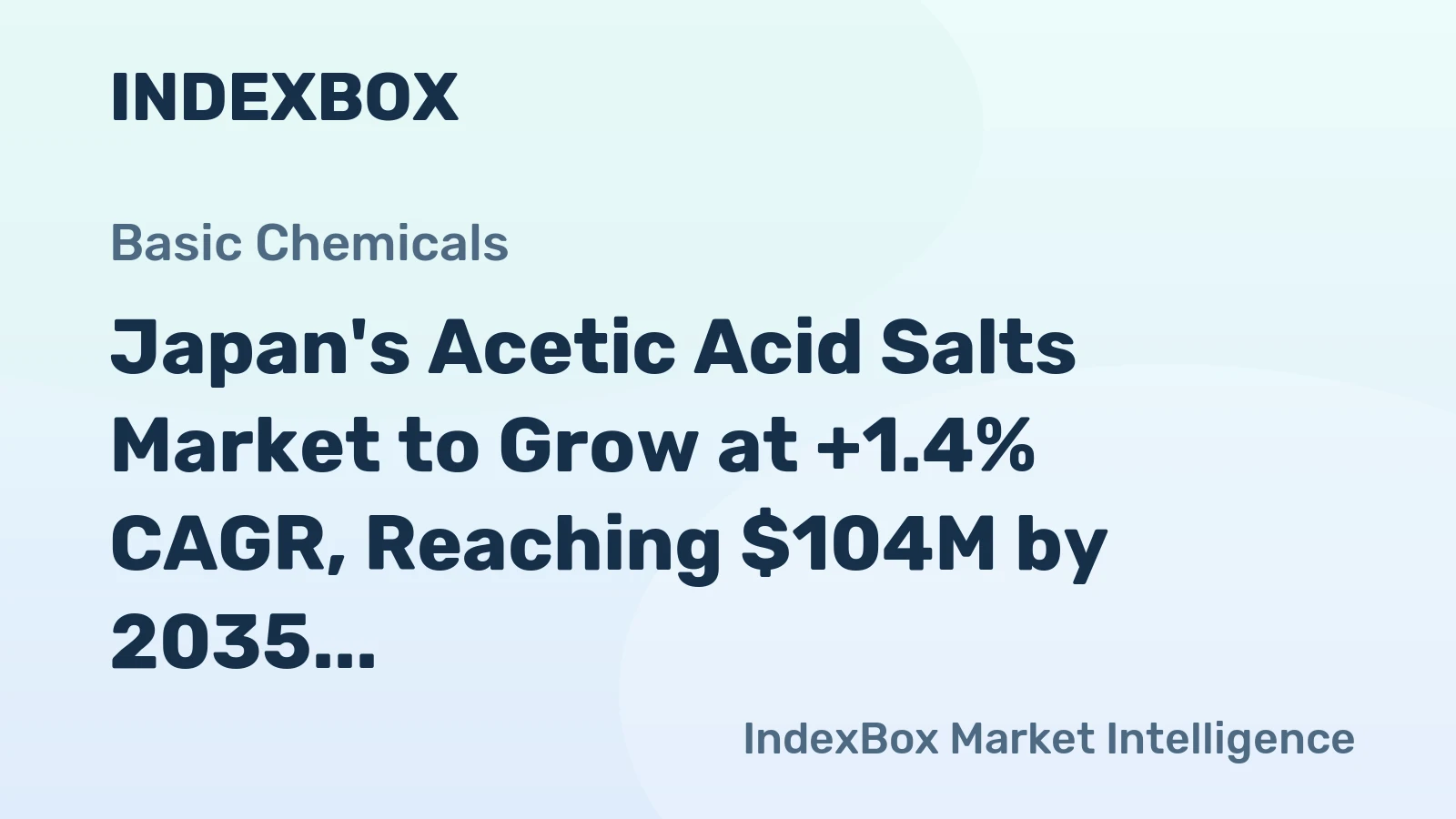 Japan's Acetic Acid Salts Market to Grow at +1.4% CAGR, Reaching $104M by 2035