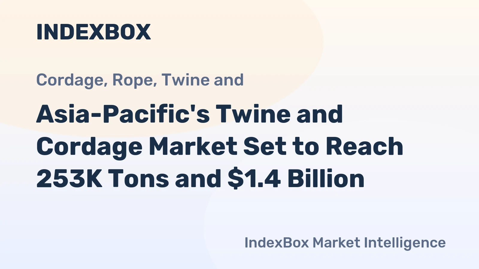Asia-Pacific's Twine and Cordage Market Set to Reach 253K Tons and $1.4 Billion
