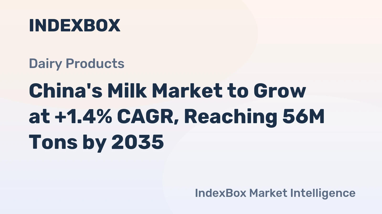 China's Milk Market to Grow at +1.4% CAGR, Reaching 56M Tons by 2035