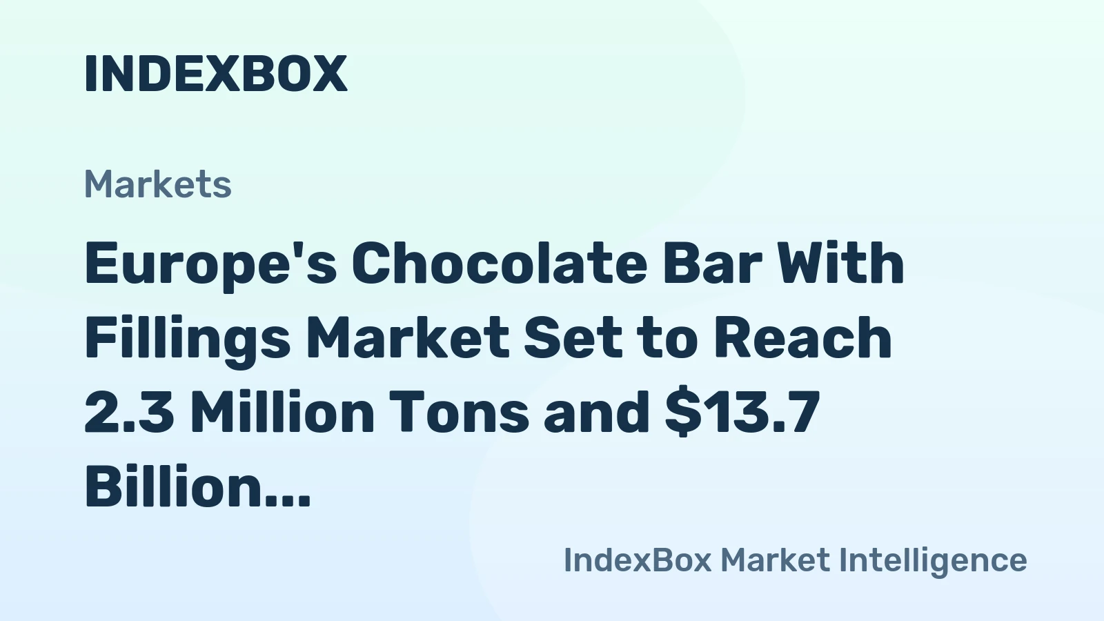Europe's Chocolate Bar With Fillings Market Set to Reach 2.3 Million Tons and $13.7 Billion
