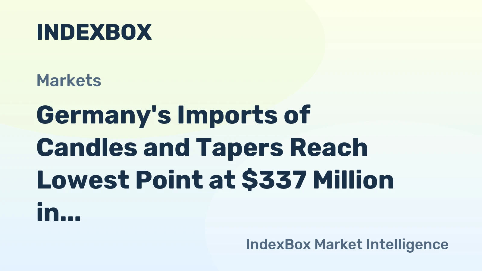 Germany's Imports of Candles and Tapers Reach Lowest Point at $337 Million in 2024
