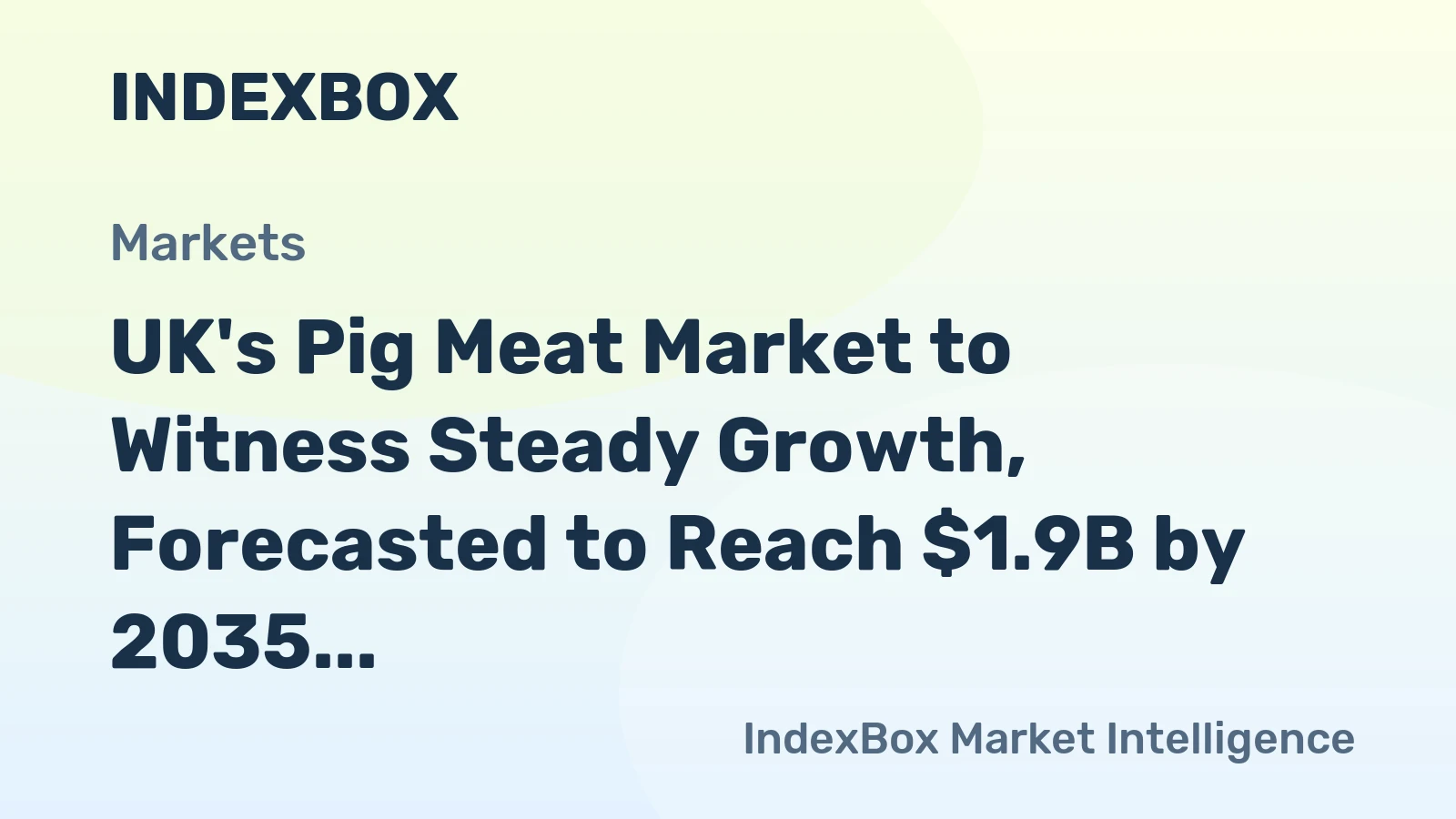 UK's Pig Meat Market to Witness Steady Growth, Forecasted to Reach $1.9B by 2035