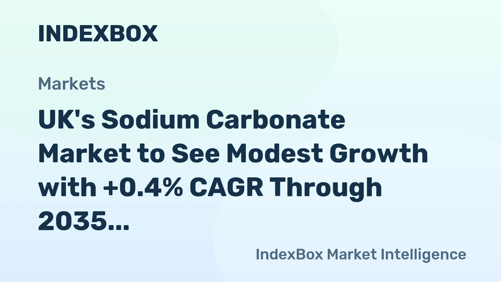 UK's Sodium Carbonate Market to See Modest Growth with +0.4% CAGR Through 2035