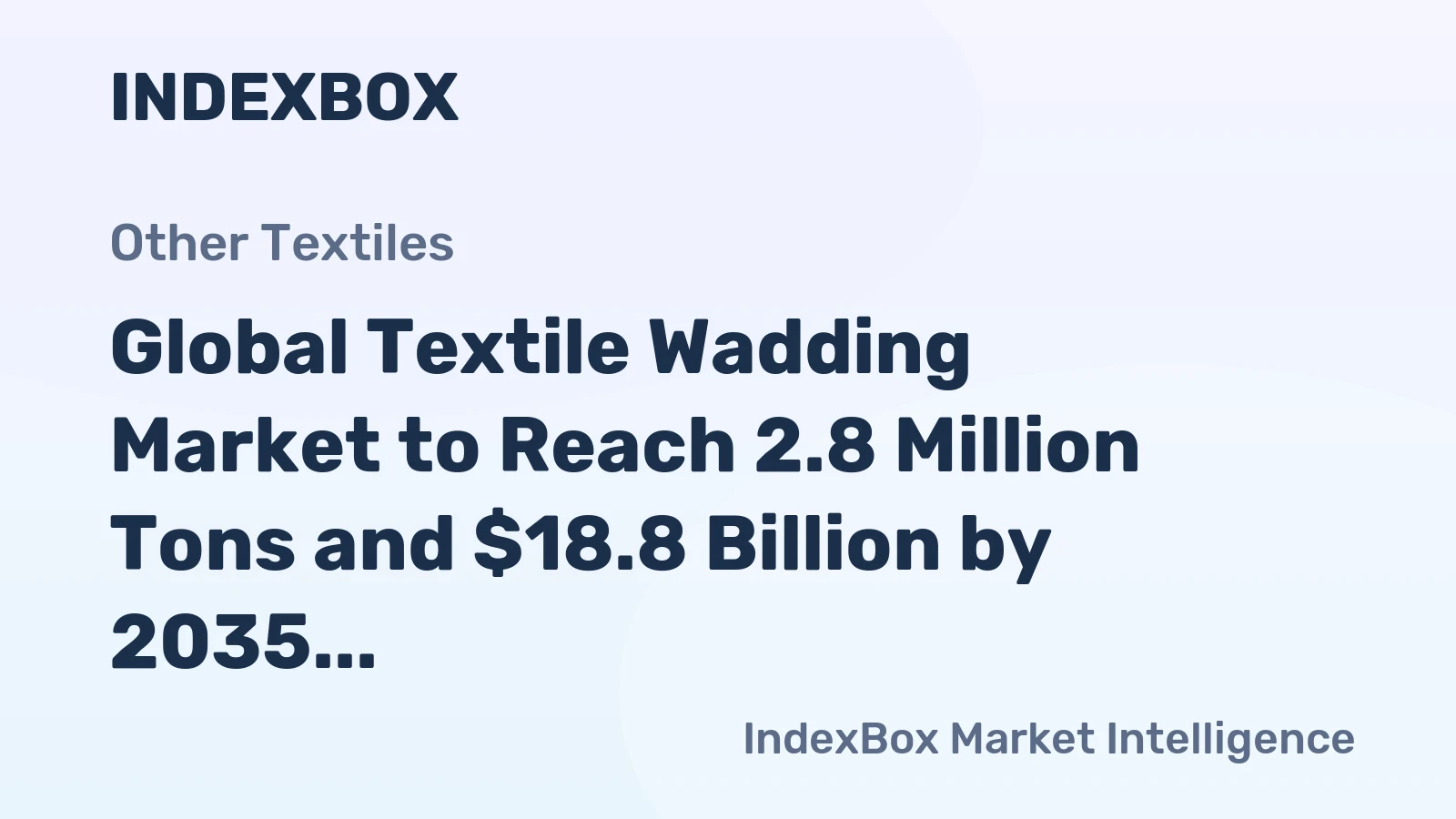 Global Textile Wadding Market to Reach 2.8 Million Tons and $18.8 Billion by 2035