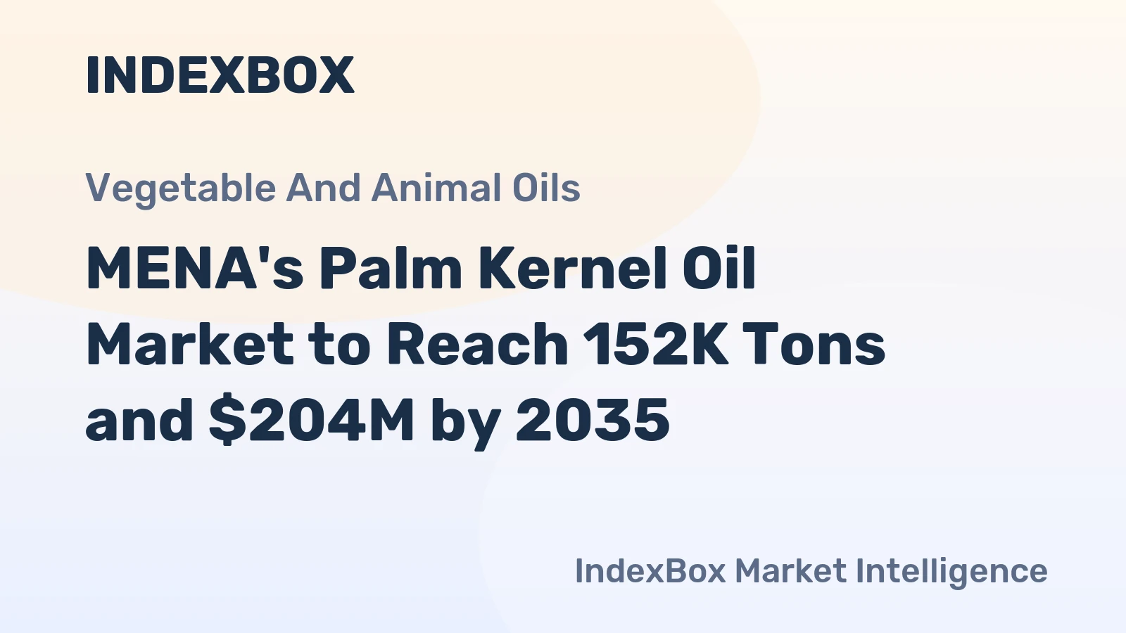 MENA's Palm Kernel Oil Market to Reach 152K Tons and $204M by 2035