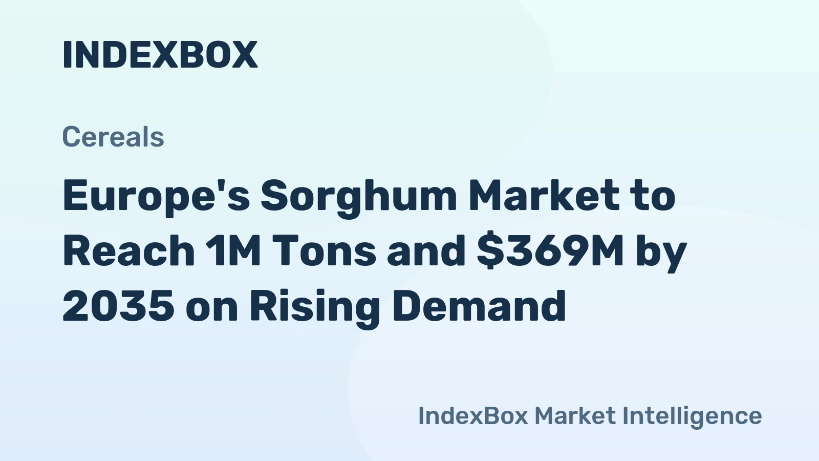 Europe's Sorghum Market to Reach 1M Tons and $369M by 2035 on Rising Demand
