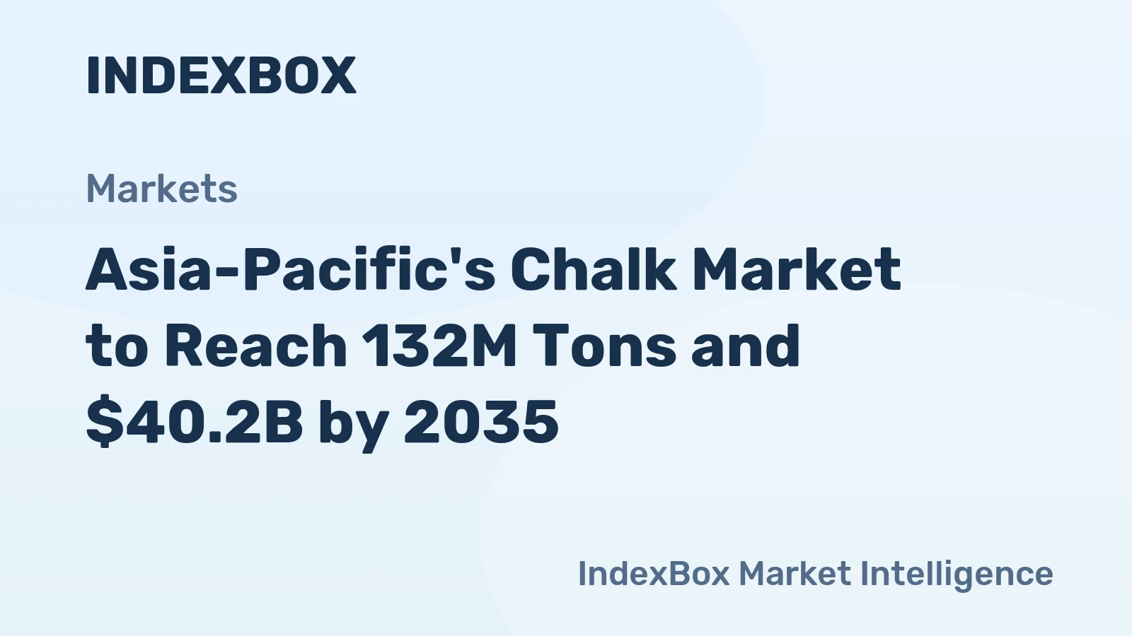 Asia-Pacific's Chalk Market to Reach 132M Tons and $40.2B by 2035