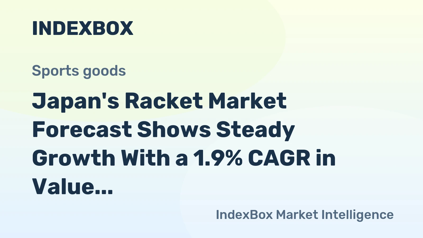 Japan's Racket Market Forecast Shows Steady Growth With a 1.9% CAGR in Value