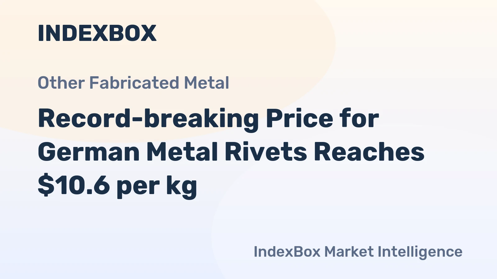 Record-breaking Price for German Metal Rivets Reaches $10.6 per kg