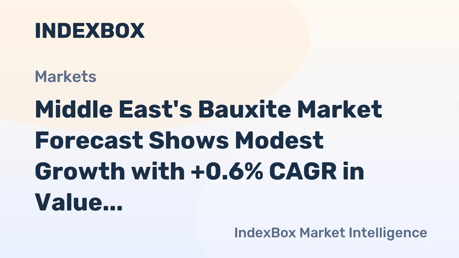Middle East's Bauxite Market Forecast Shows Modest Growth with +0.6% CAGR in Value