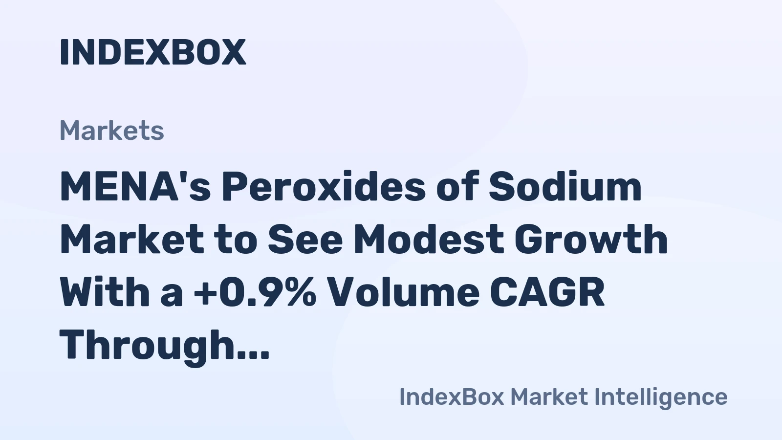 MENA's Peroxides of Sodium Market to See Modest Growth With a +0.9% Volume CAGR Through 2035