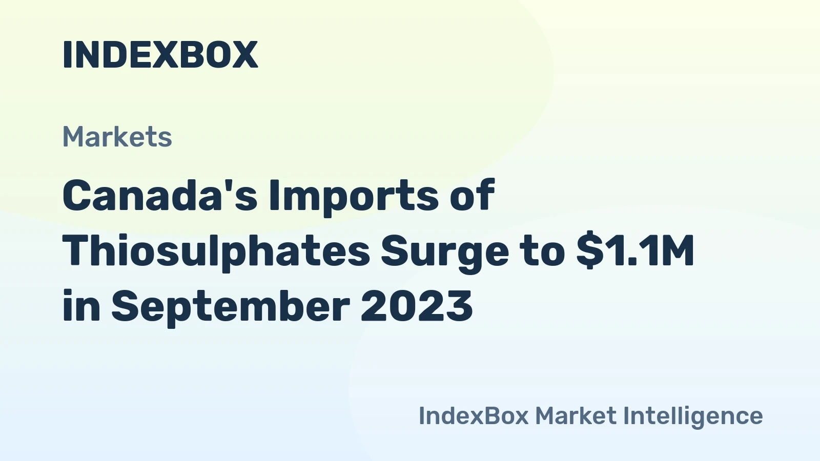 Canada's Imports of Thiosulphates Surge to $1.1M in September 2023