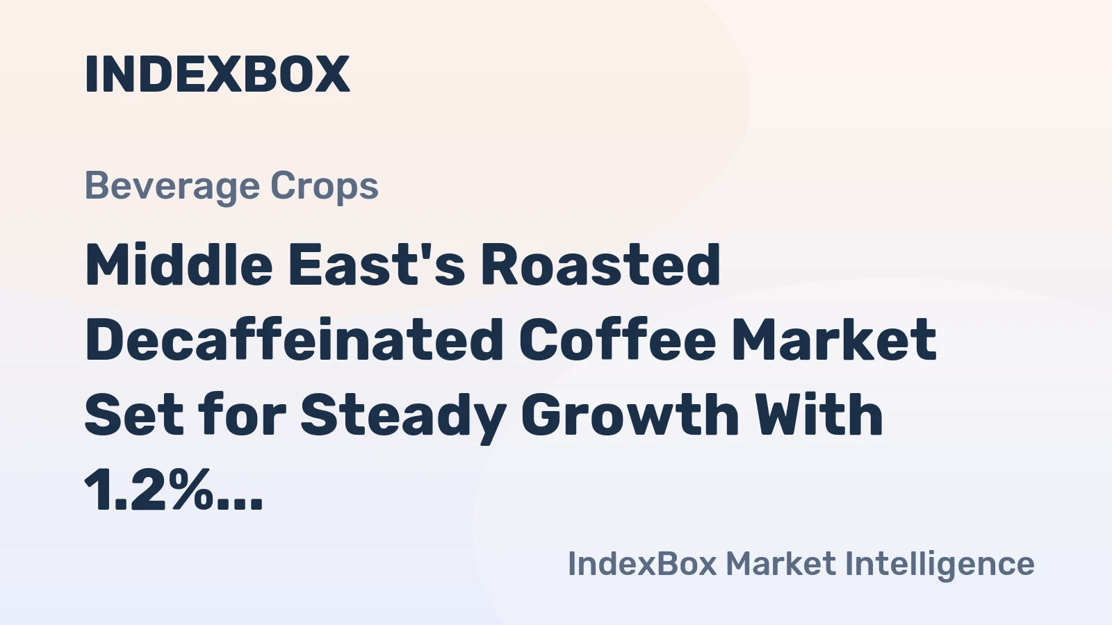 Middle East's Roasted Decaffeinated Coffee Market Set for Steady Growth With 1.2% CAGR Through 2035