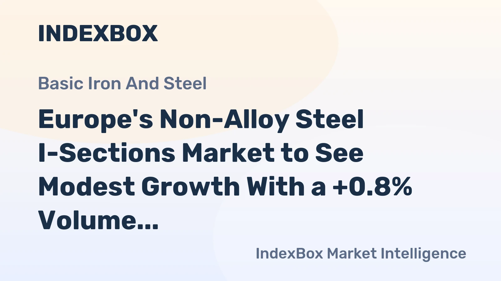 Europe's Non-Alloy Steel I-Sections Market to See Modest Growth With a +0.8% Volume CAGR Through 2035