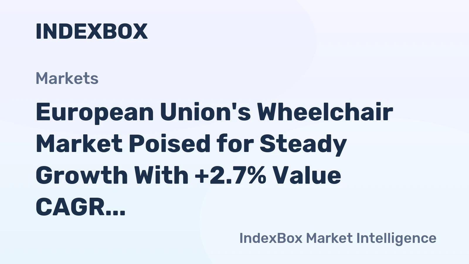 European Union's Wheelchair Market Poised for Steady Growth With +2.7% Value CAGR Through 2035