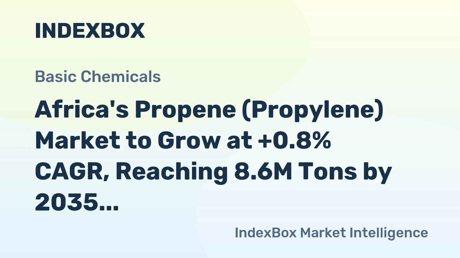 Africa's Propene (Propylene) Market to Grow at +0.8% CAGR, Reaching 8.6M Tons by 2035