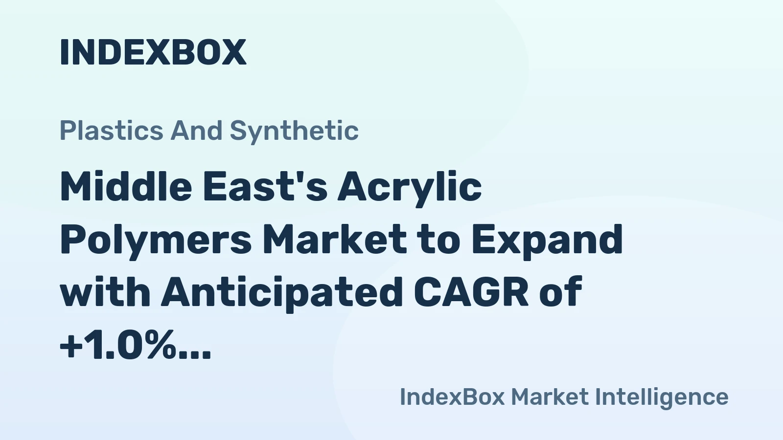 Middle East's Acrylic Polymers Market to Expand with Anticipated CAGR of +1.0% Through 2035