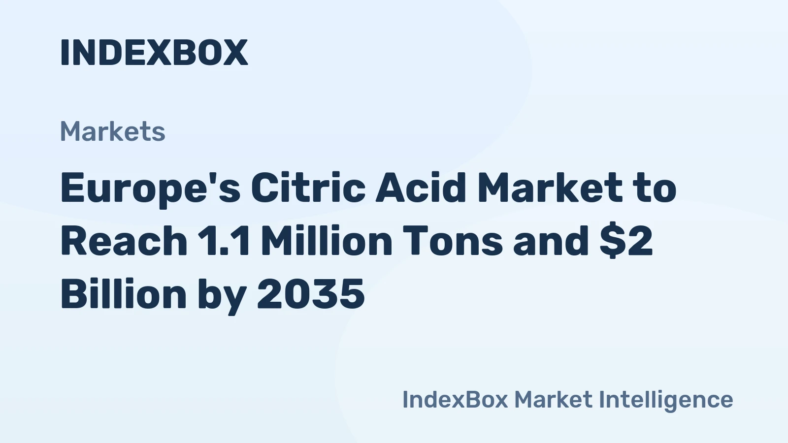 Europe's Citric Acid Market to Reach 1.1 Million Tons and $2 Billion by 2035