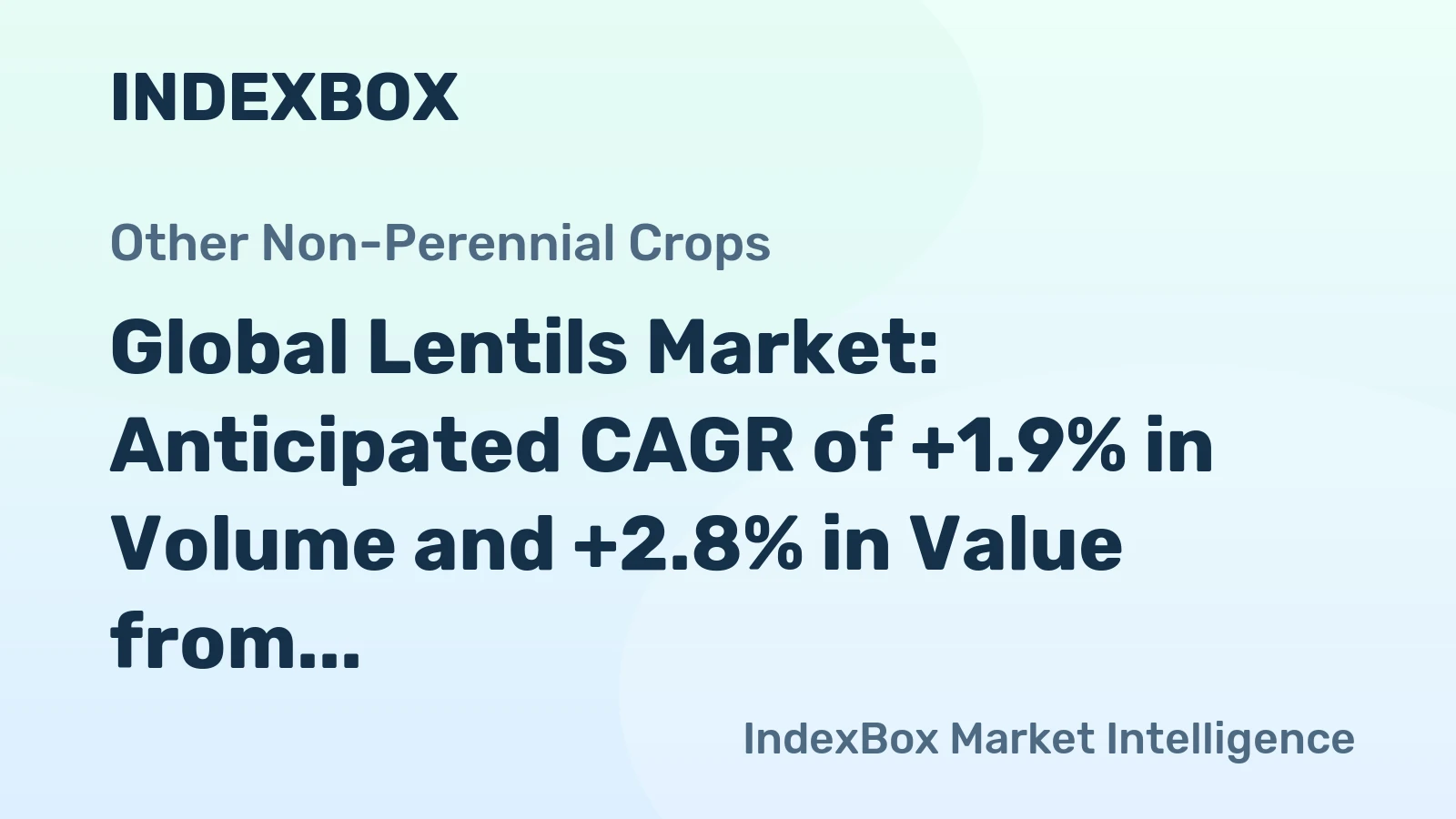 Global Lentils Market: Anticipated CAGR of +1.9% in Volume and +2.8% in Value from 2024 to 2035