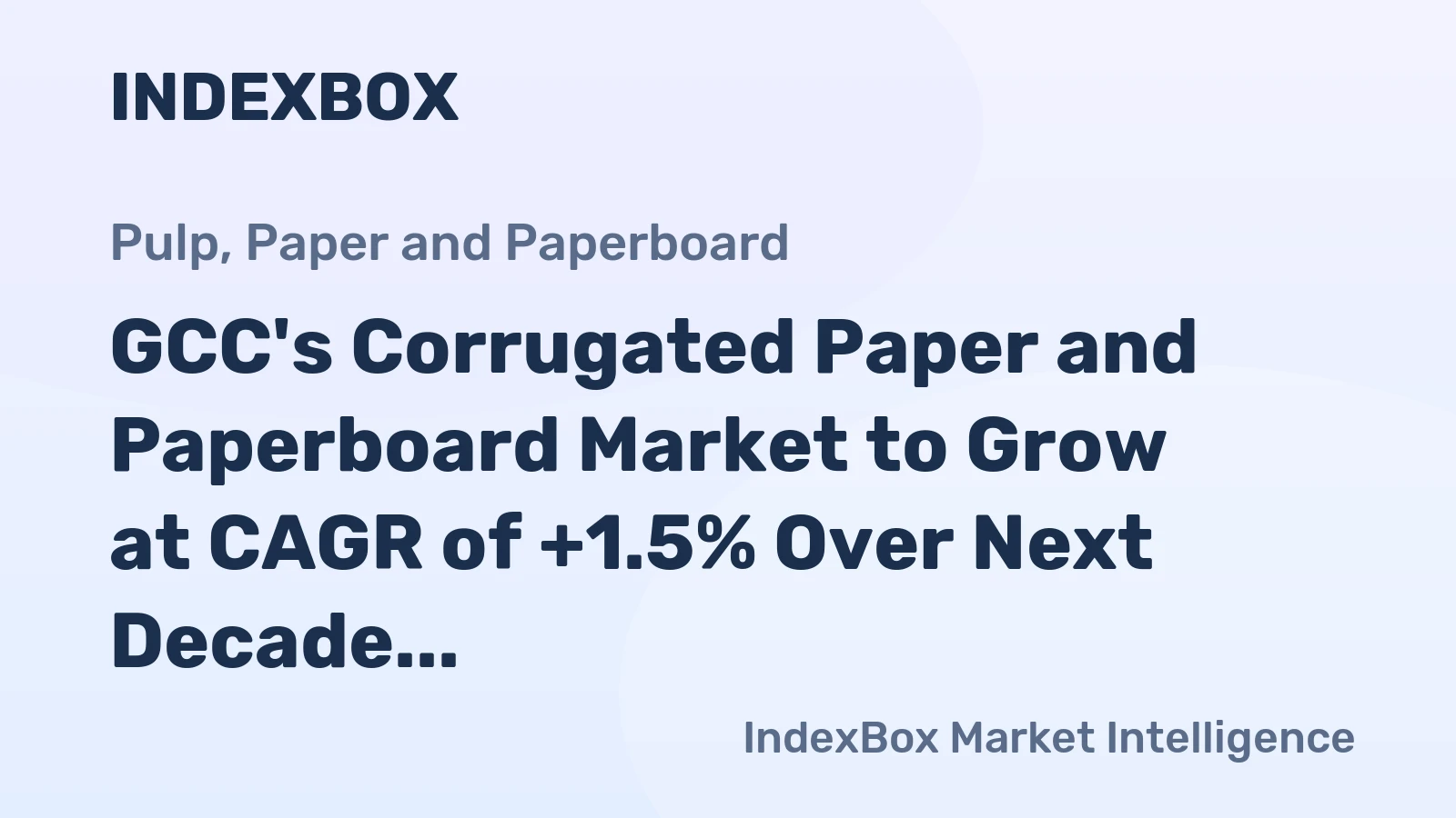 GCC's Corrugated Paper and Paperboard Market to Grow at CAGR of +1.5% Over Next Decade