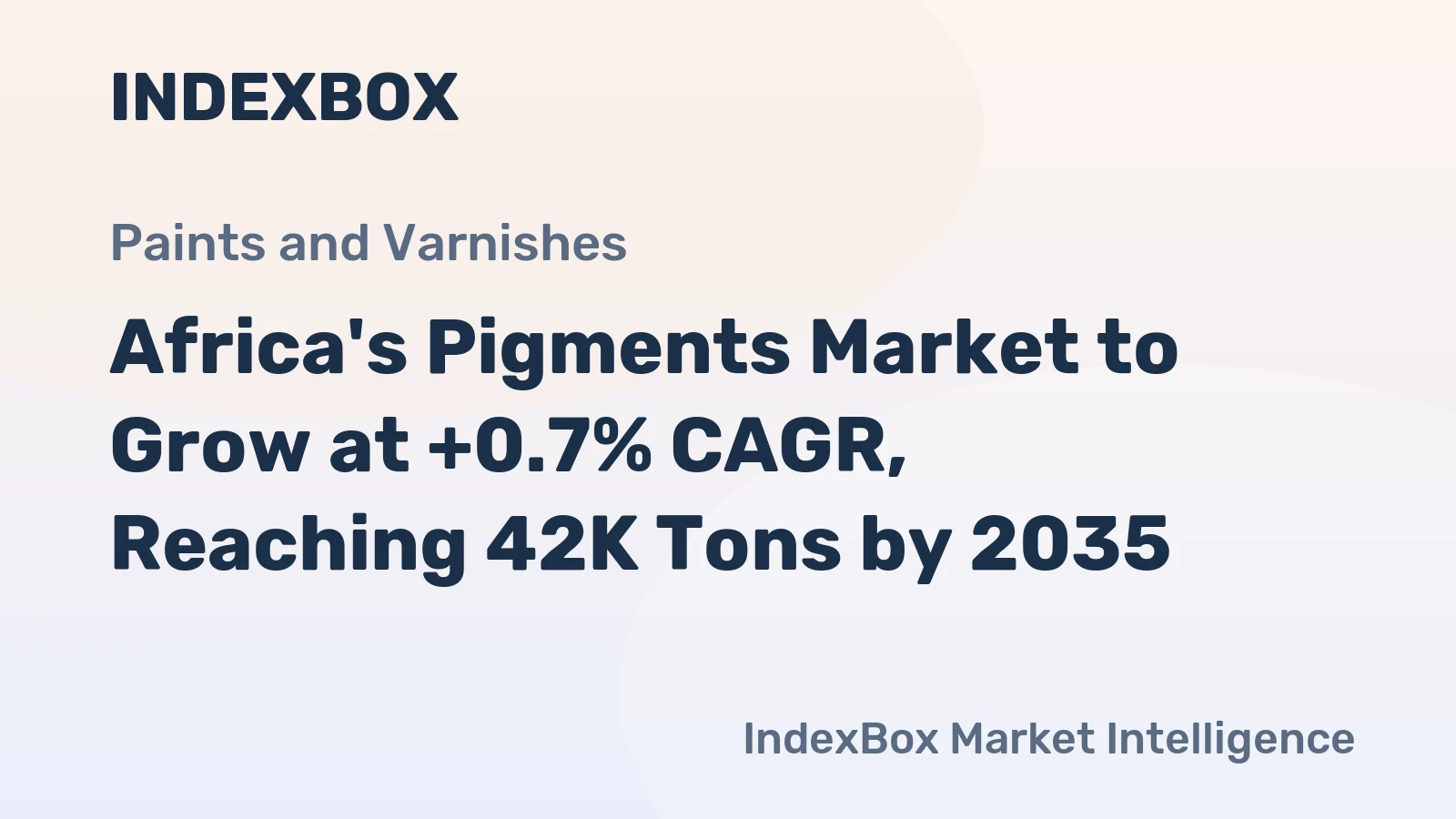Africa's Pigments Market to Grow at +0.7% CAGR, Reaching 42K Tons by 2035
