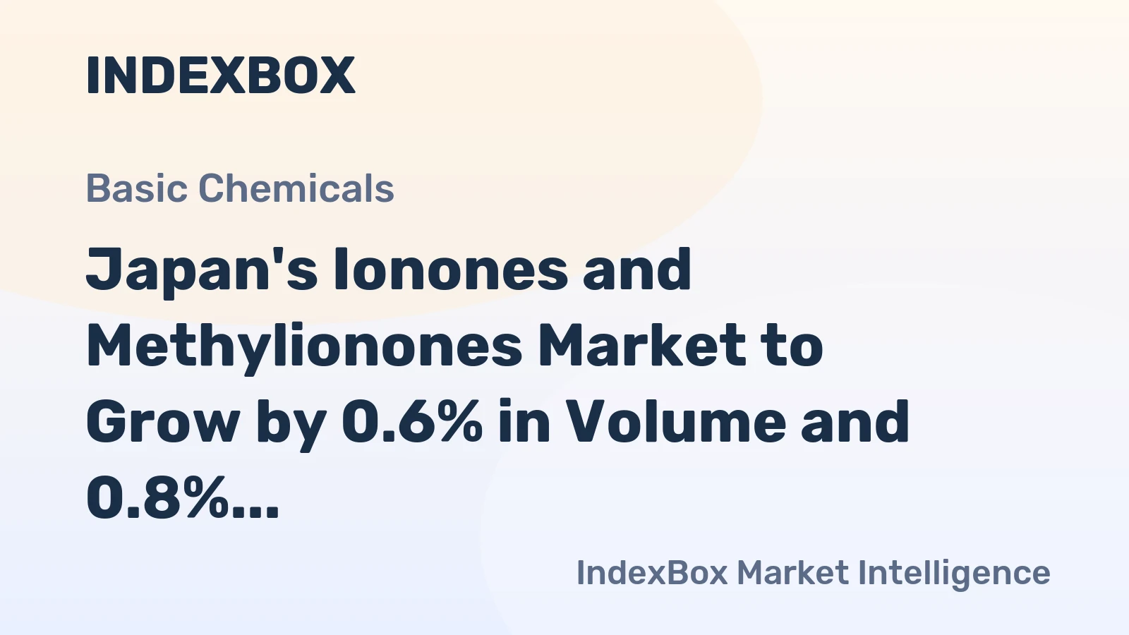 Japan's Ionones and Methylionones Market to Grow by 0.6% in Volume and 0.8% in Value Through 2035