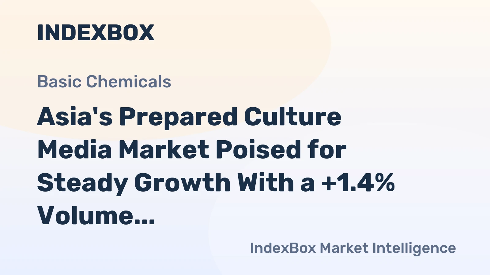 Asia's Prepared Culture Media Market Poised for Steady Growth With a +1.4% Volume CAGR Through 2035