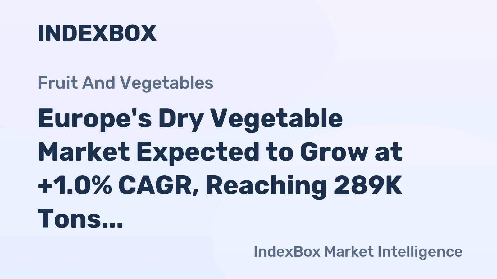 Europe's Dry Vegetable Market Expected to Grow at +1.0% CAGR, Reaching 289K Tons by 2035
