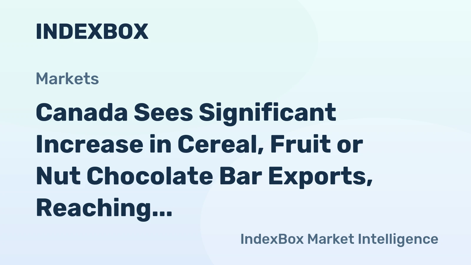 Canada Sees Significant Increase in Cereal, Fruit or Nut Chocolate Bar Exports, Reaching $324M in 2023