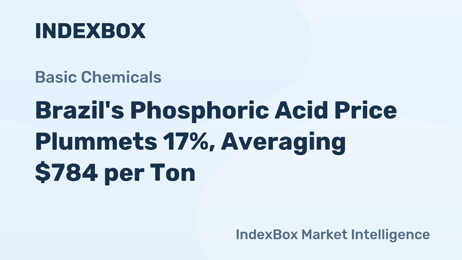 Brazil's Phosphoric Acid Price Plummets 17%, Averaging $784 per Ton