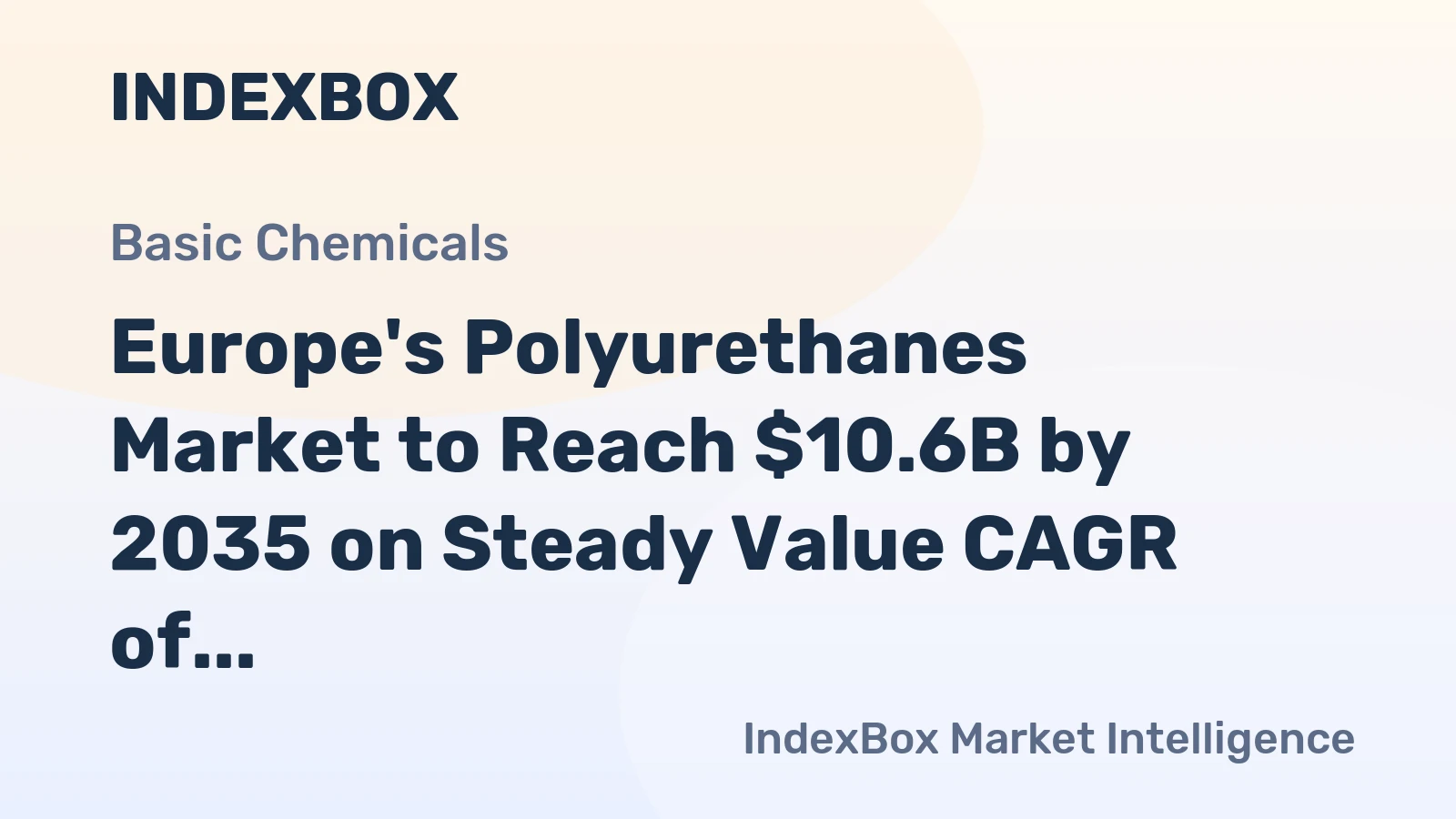 Europe's Polyurethanes Market to Reach $10.6B by 2035 on Steady Value CAGR of +2.3%