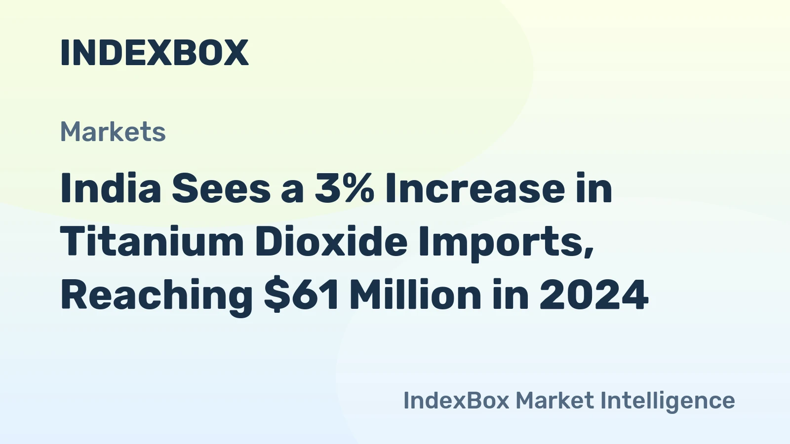 India Sees a 3% Increase in Titanium Dioxide Imports, Reaching $61 Million in 2024