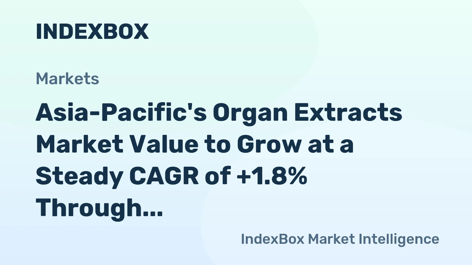 Asia-Pacific's Organ Extracts Market Value to Grow at a Steady CAGR of +1.8% Through 2035