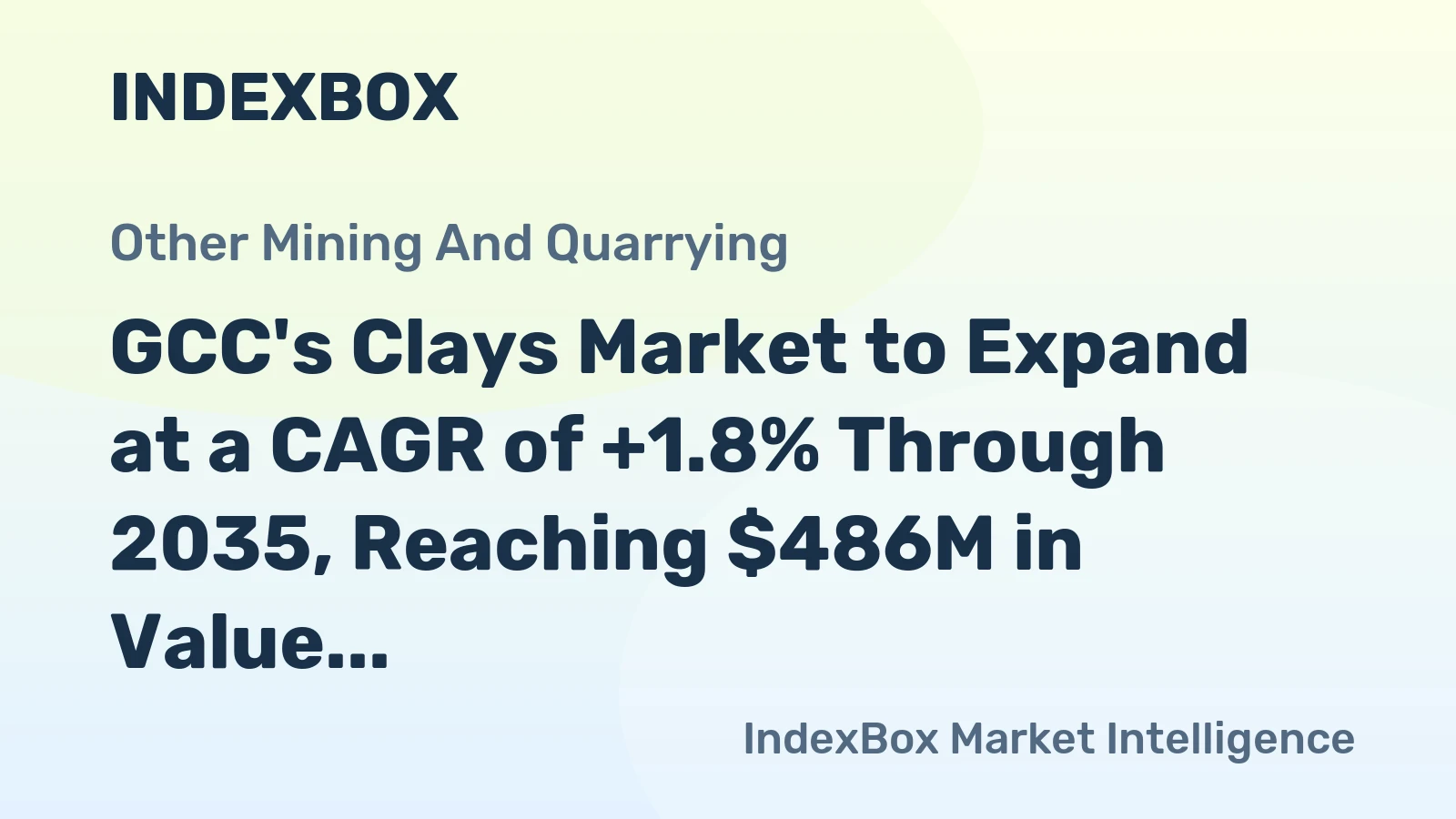 GCC's Clays Market to Expand at a CAGR of +1.8% Through 2035, Reaching $486M in Value