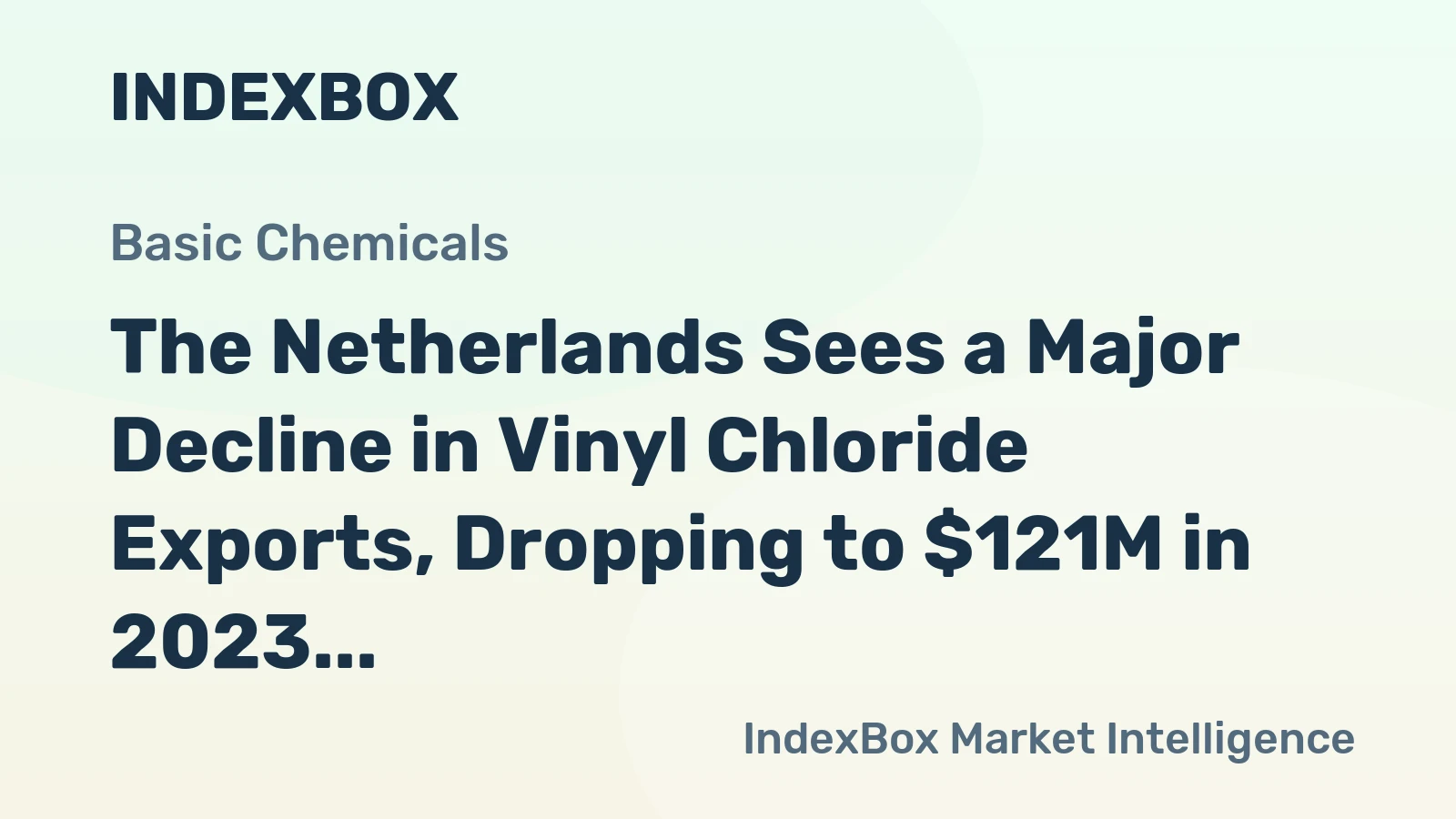 The Netherlands Sees a Major Decline in Vinyl Chloride Exports, Dropping to $121M in 2023