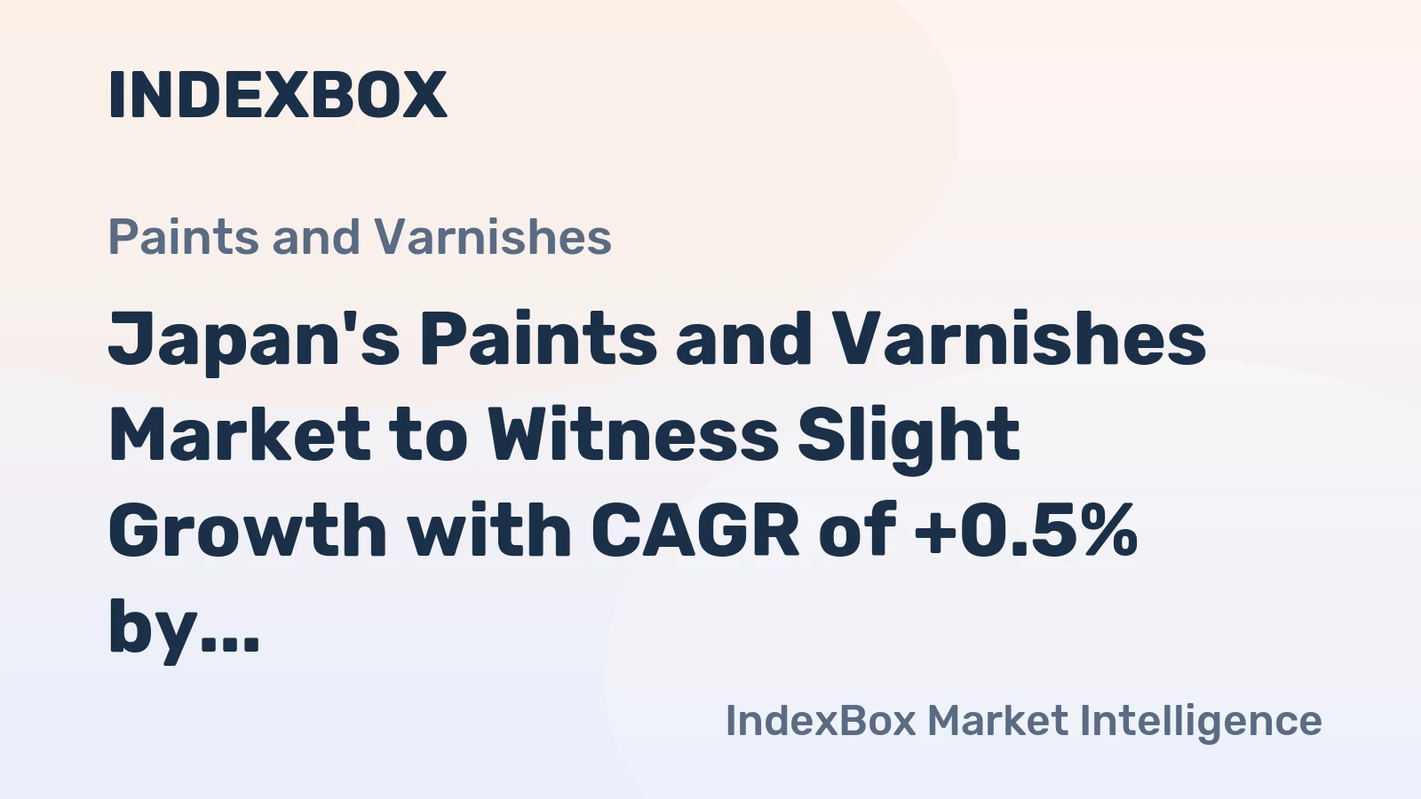 Japan's Paints and Varnishes Market to Witness Slight Growth with CAGR of +0.5% by 2035