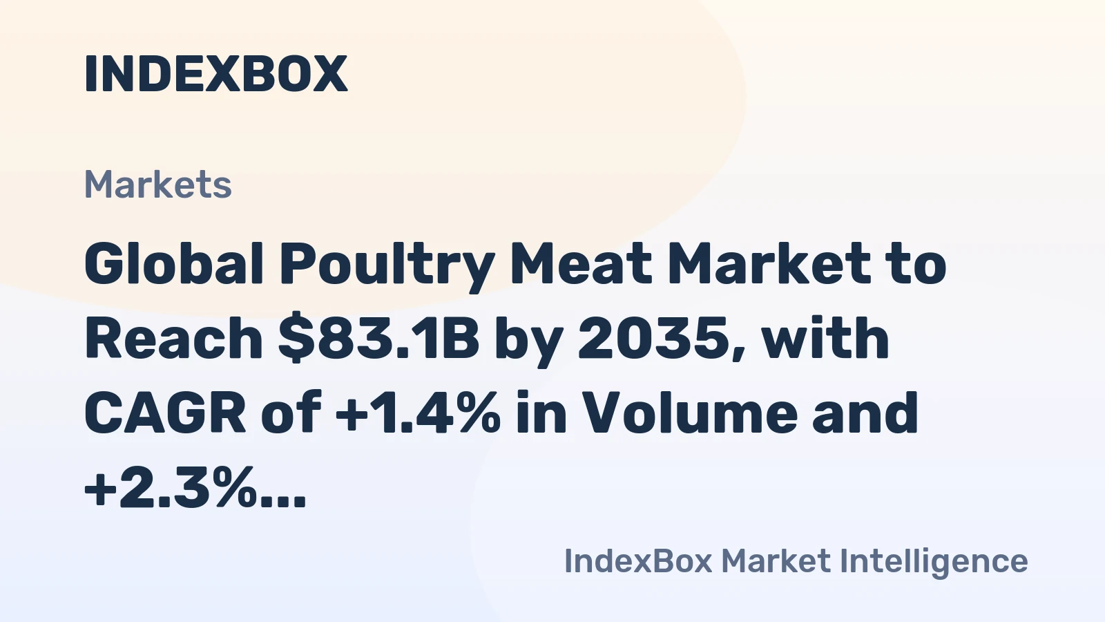 Global Poultry Meat Market to Reach $83.1B by 2035, with CAGR of +1.4% in Volume and +2.3% in Value