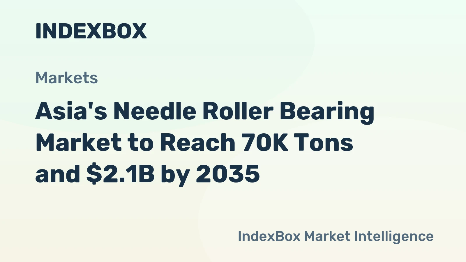 Asia's Needle Roller Bearing Market to Reach 70K Tons and $2.1B by 2035
